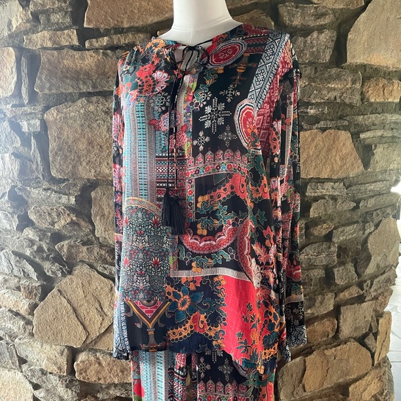 Shana | Tops | Two Piece Viscose Silk Boho Set With Tunic And Pant ...